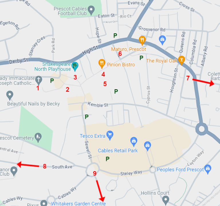 Maps & Venues – Prescot Festival of Music & the Arts